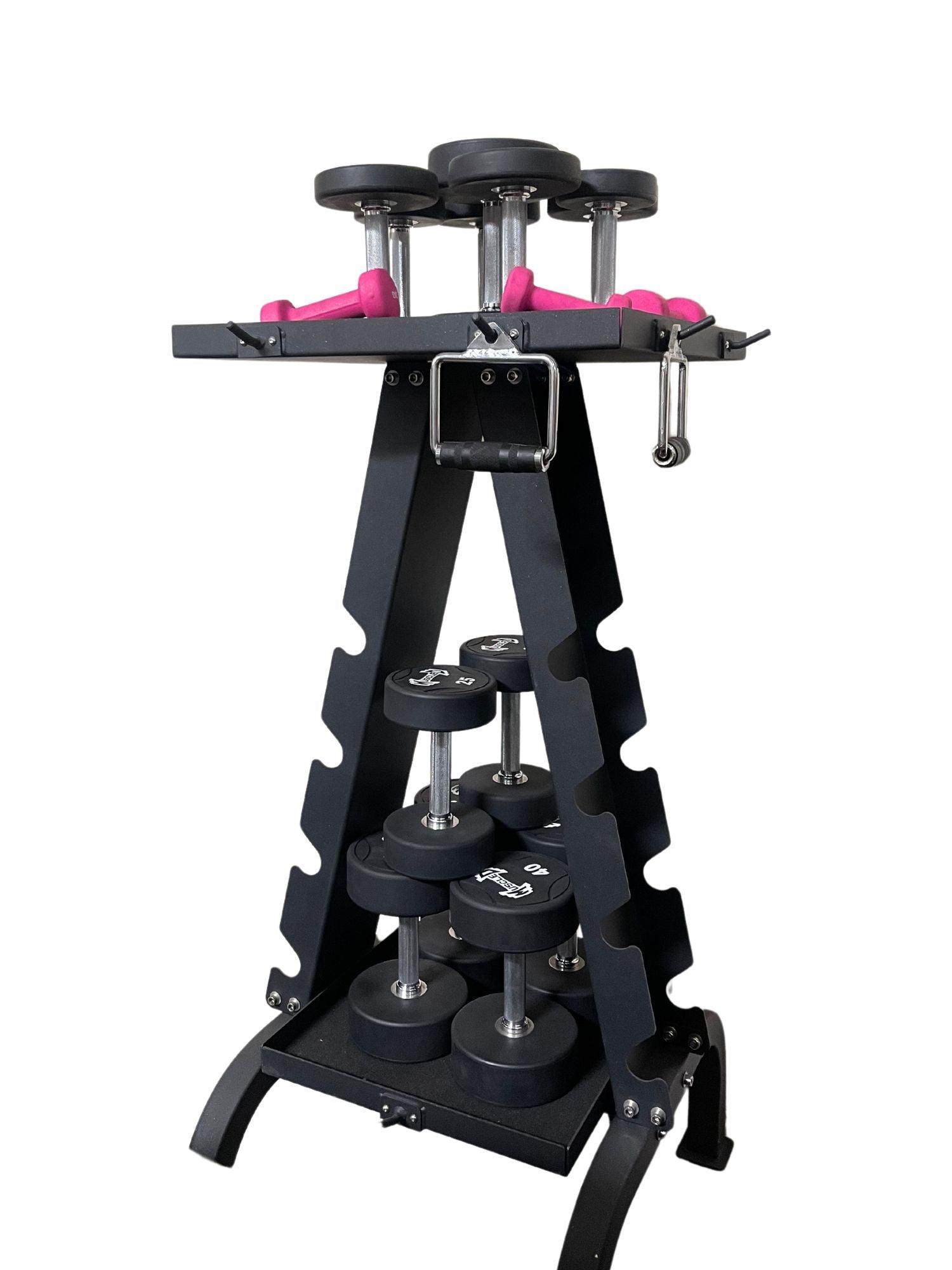 Accessory Rack - Muscle D Fitness - Sturdy Cable Attachment Storage (R