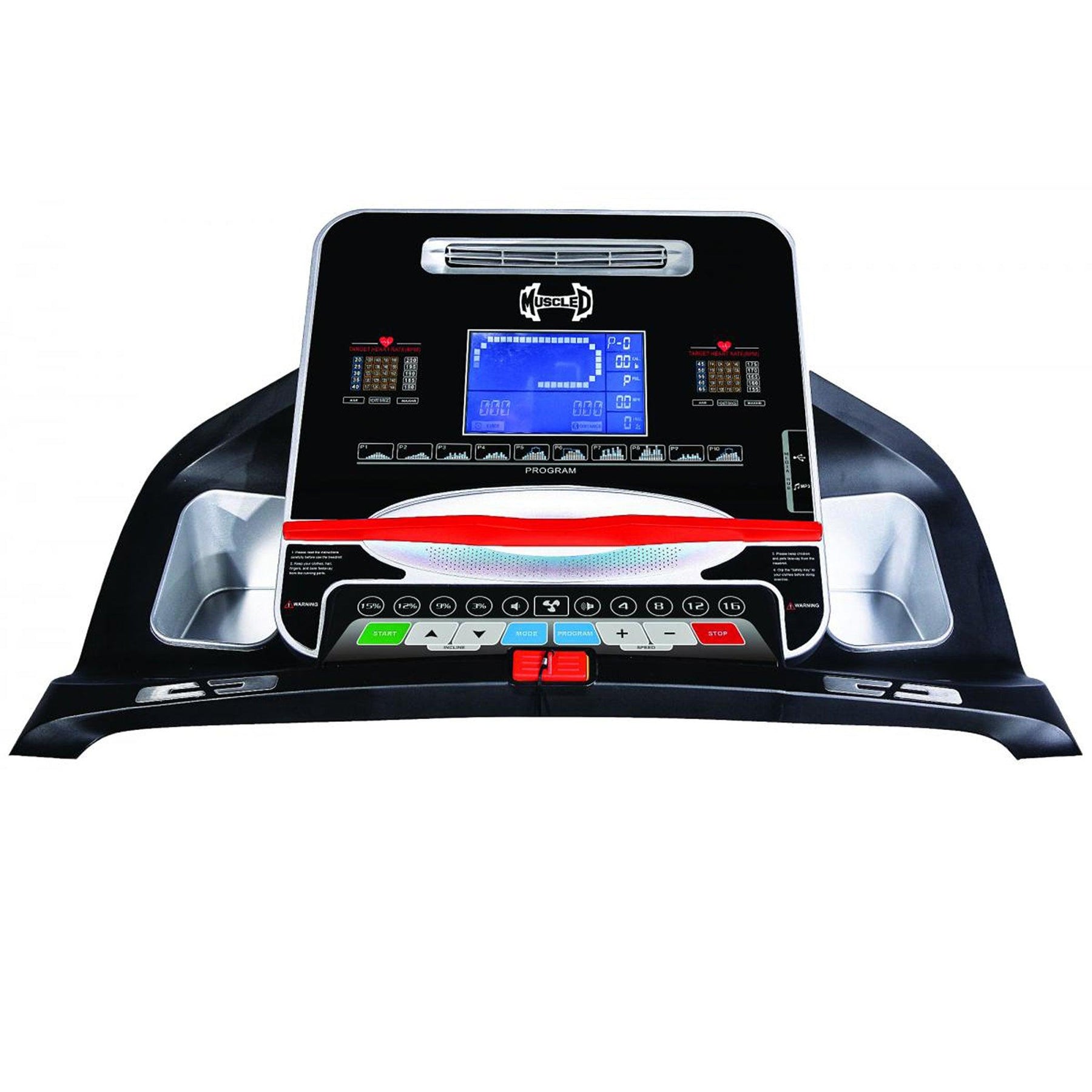 Light Commercial Treadmill - Muscle D Fitness - LED Display - Heart Ra