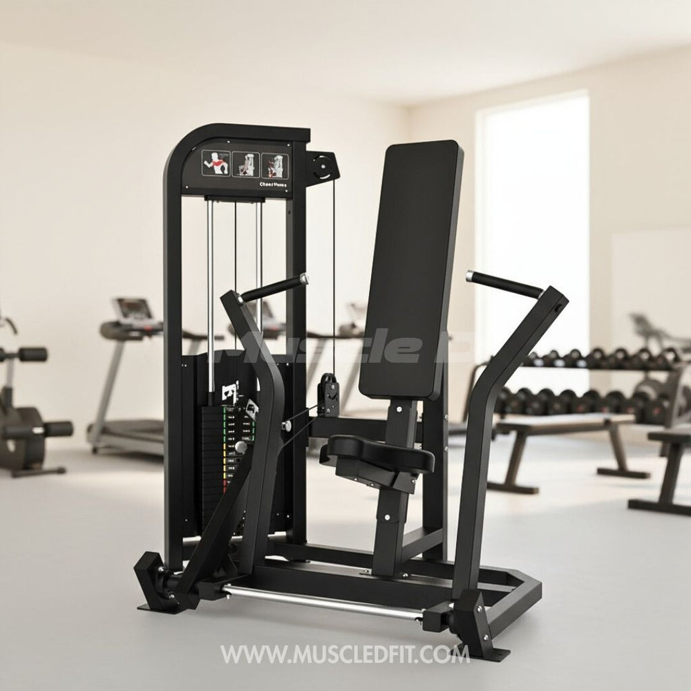 Excel Seated Chest Press - Muscle D Fitness - Selectorized Bench Press