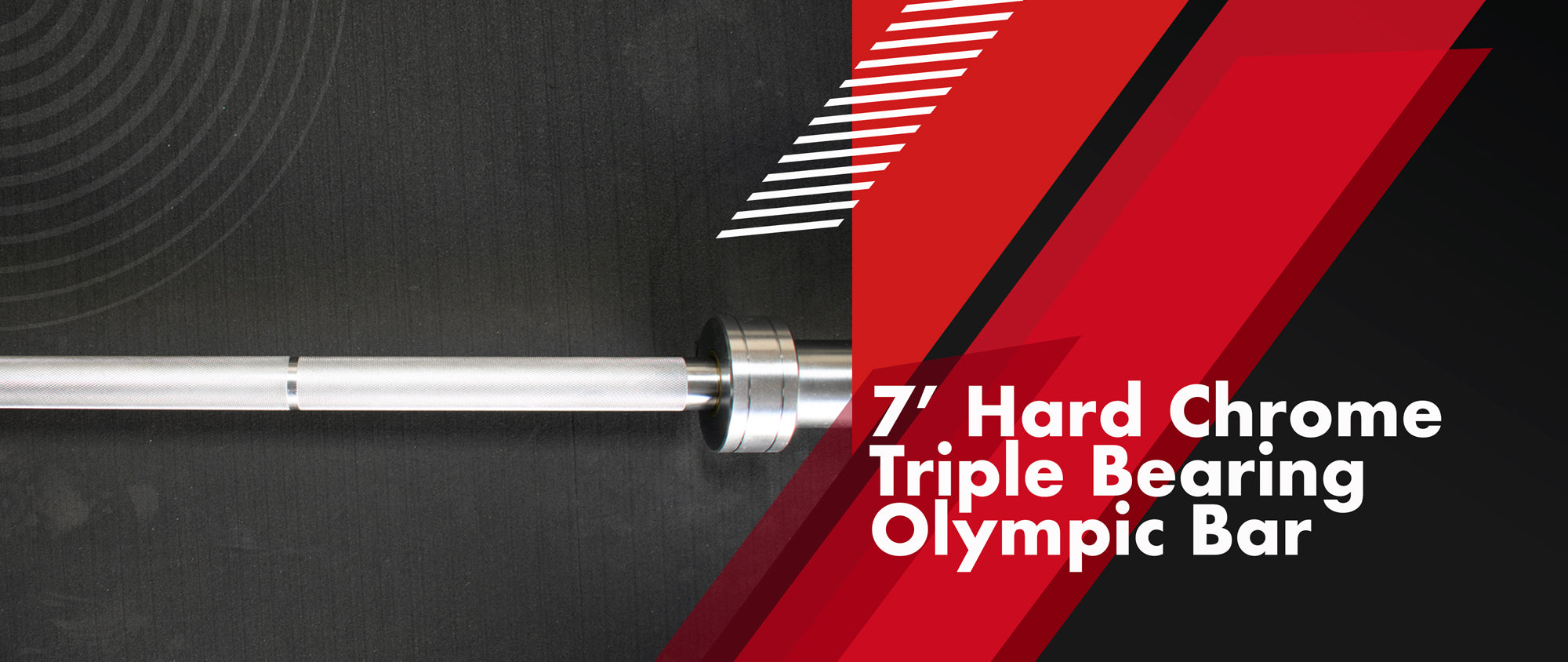 7' Hard Chrome Triple Bearing Olympic Bar - Muscle D Fitness - Precisi